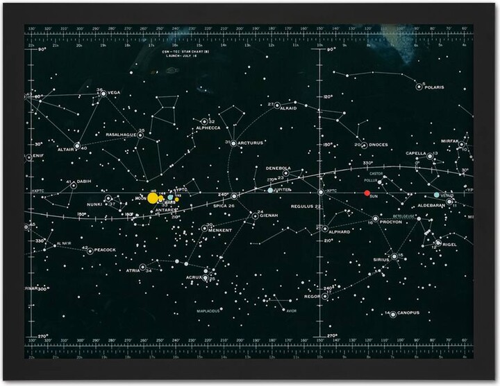 Artery8 Wall Art Print NASA Space CSM-TEC Apollo 11 Star Chart Map ...