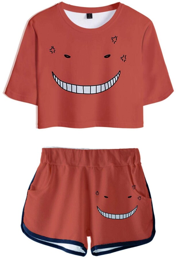 Jinghe Assassinations Classroom 2pcs Crop Tops and Shorts Outfits for ...