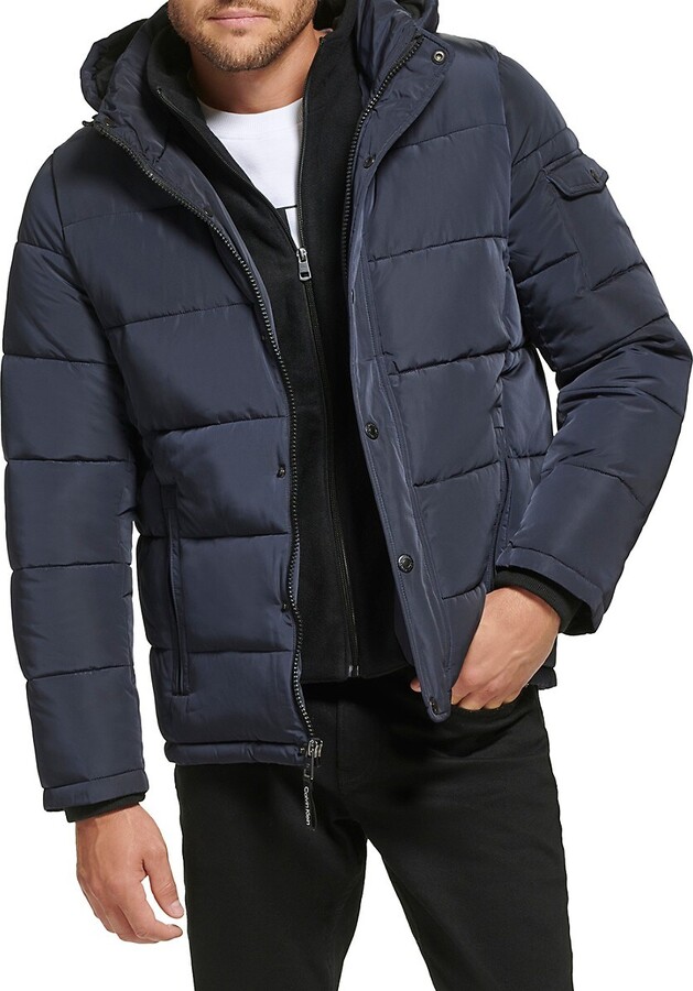 Calvin Klein Polar Hooded Puffer Bib Jacket - ShopStyle