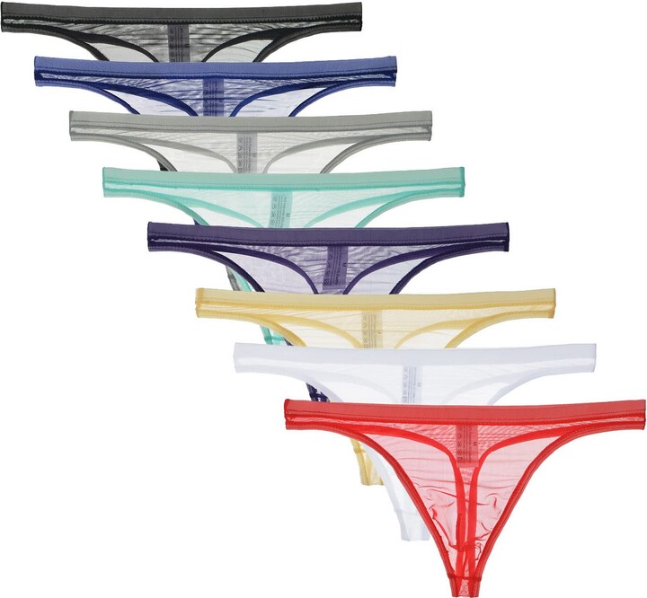 Faringoto Men's Underwear Mesh Bag Thong Breathable Large U Convex Men ...