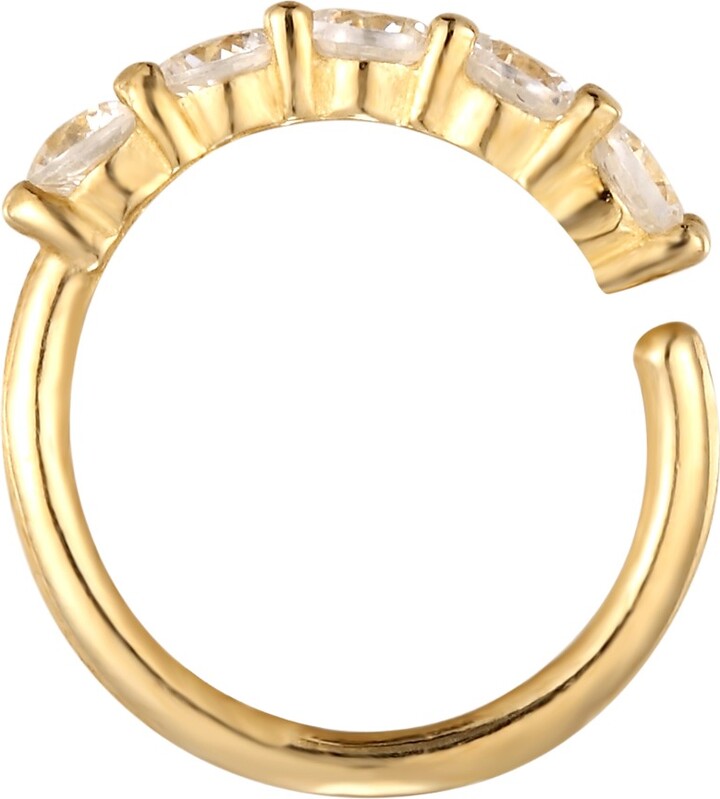 SEOL + GOLD - 22Ct Gold Vermeil Cz Open Cartilage Hoop - ShopStyle Earrings