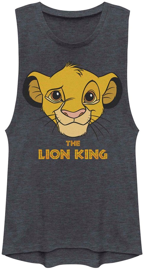Licensed Character Juniors' Lion King Young Simba Face Muscle Shirt ...