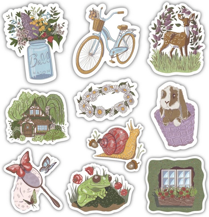 Big Moods Cute Nature Aesthetic Sticker Pack 10pc - ShopStyle Artwork