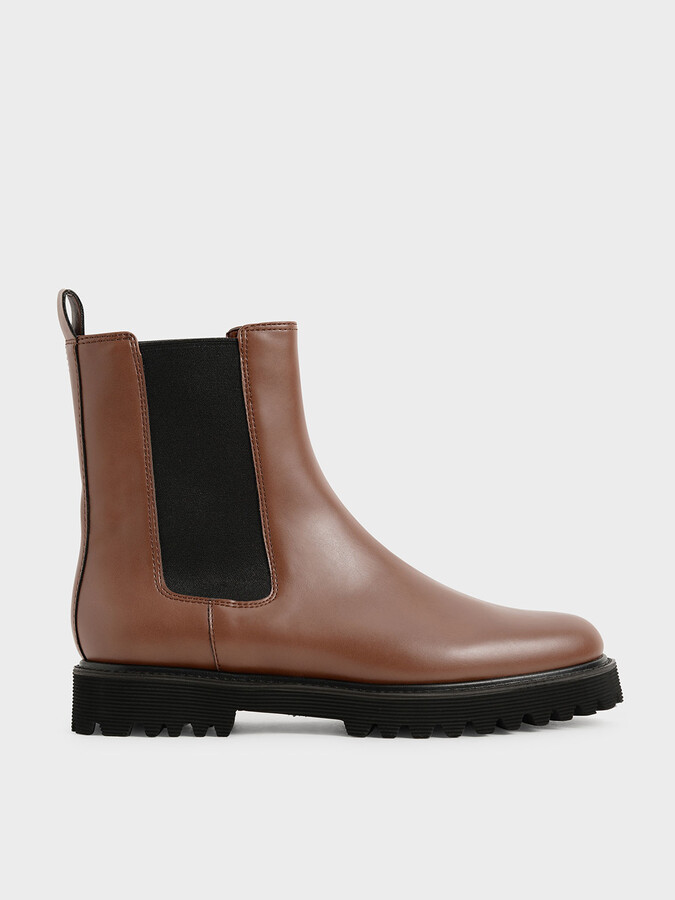 Charles & Keith Cleated Sole Chelsea Boots - ShopStyle