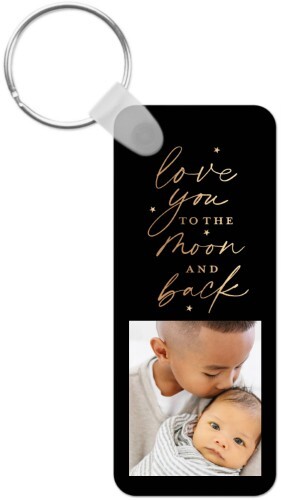 Shutterfly Rectangular Key Chains: Love To The Moon Sparkle, Black ...