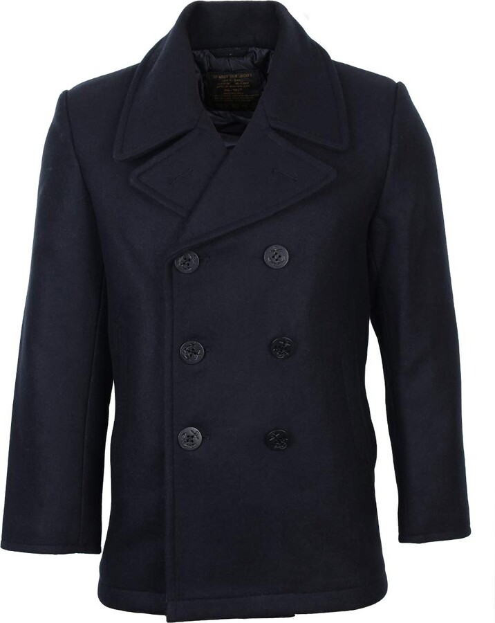 Mil-Tec US Navy Pea Men's Coat Cloth Jacket - Blue - M - ShopStyle