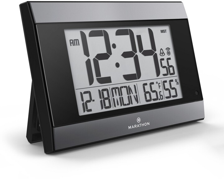 Marathon Atomic Wall Clock with Auto Back Light Feature, Calendar ...