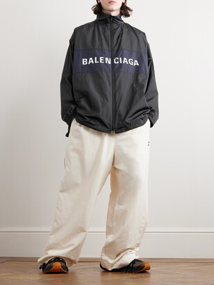 Balenciaga Oversized Logo-Print Colour-Block Shell Jacket - ShopStyle