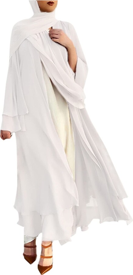KBOPLEMQ Women's Muslim Dresses Turkish Robe Ramadan Abaya Flowy Casual ...