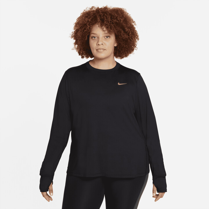 Nike Women's Element Running Crew (Plus Size) in Black - ShopStyle