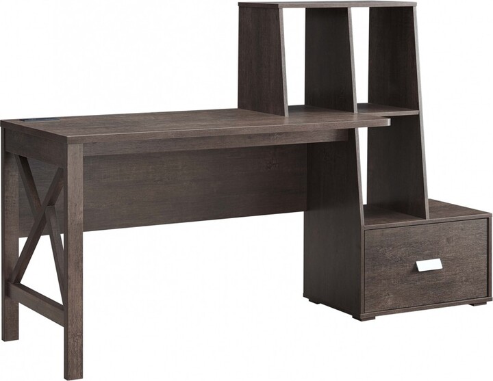 FC Design Writing Desk with Built-in Outlet and USB Charging Ports 70.5 ...