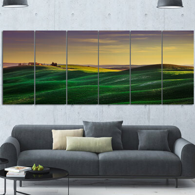 Design Art 'Green Rolling Hils in Crete Senesi' Photograph Multi-Piece ...