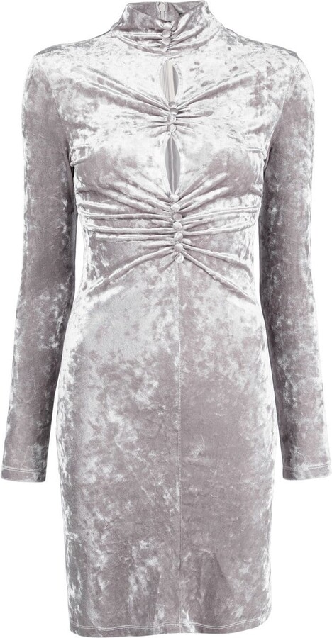 Isabel Marant Long-Sleeve Velvet-Effect Dress - ShopStyle