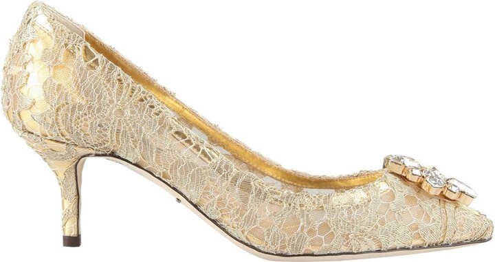 Dolce & Gabbana Taormina Lace Decollete Shoes - ShopStyle Closed Toe Pumps