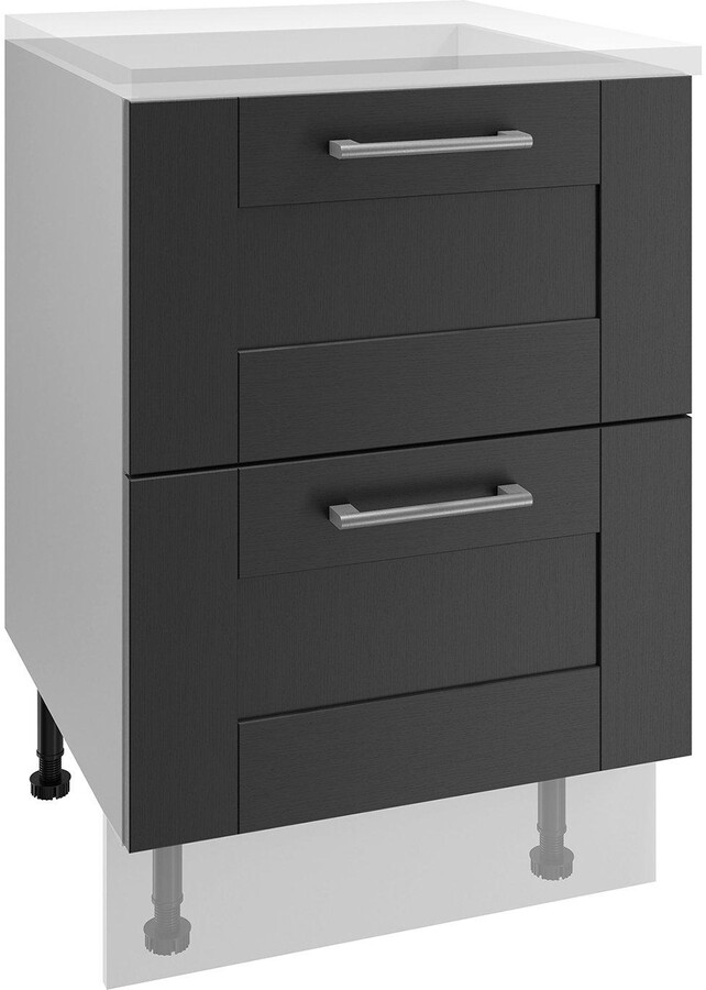 Manor Interiors Newark Graphite 2 Drawer Unit With Hidden Internal 3 Rd ...