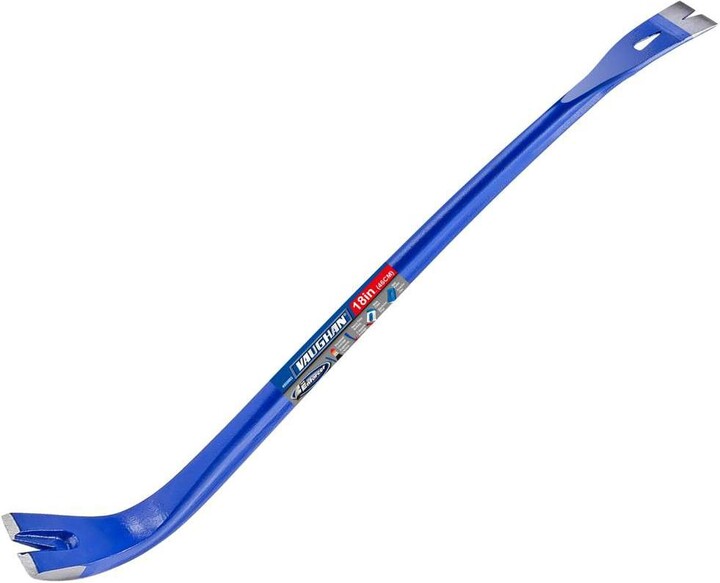 Vaughan 18 Inch Pry Crow Bar with Nail Puller and Curved Handle ...