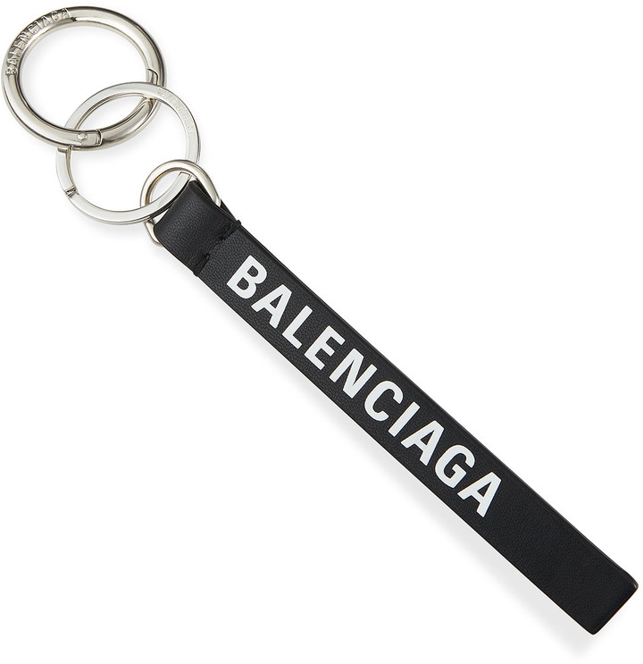 Balenciaga Men's Leather Logo Keychain - ShopStyle Accessories