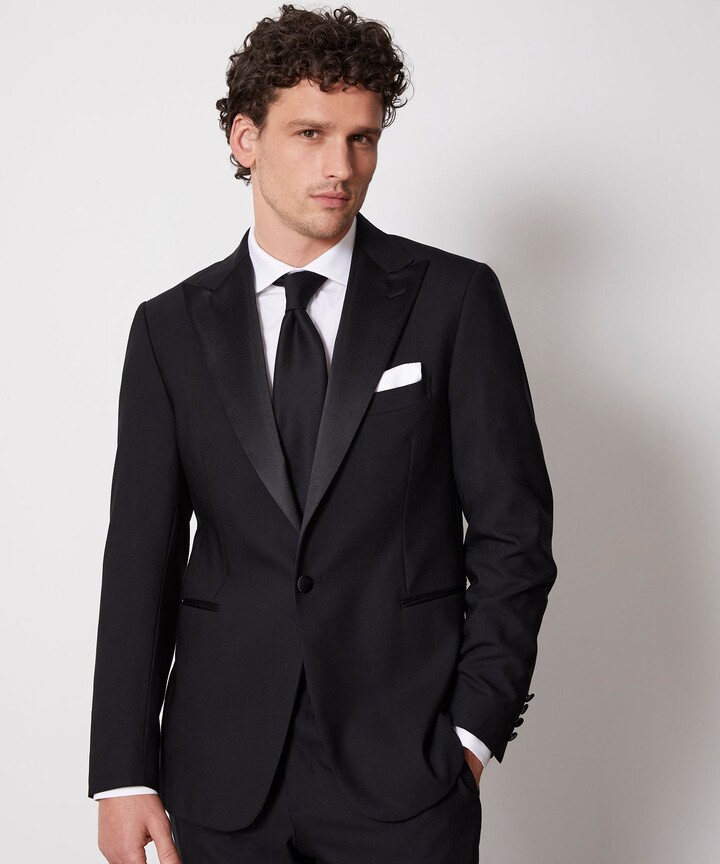 Todd Snyder Italian Peak Lapel Tuxedo Jacket in Black - ShopStyle