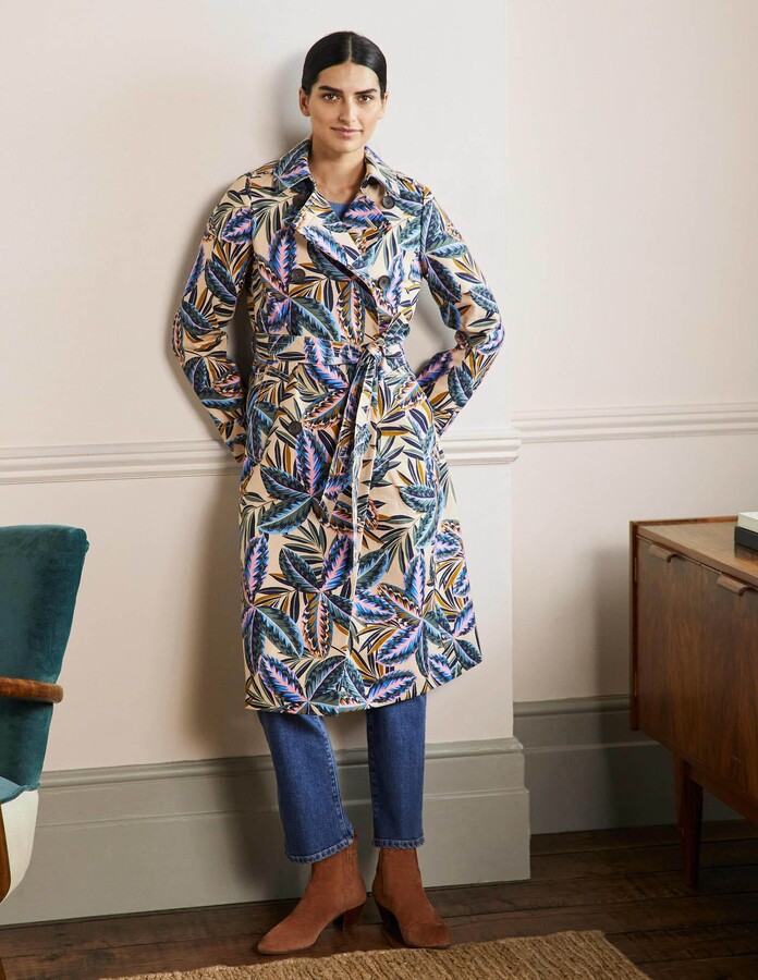 Boden Printed Cotton Trench Coat - ShopStyle