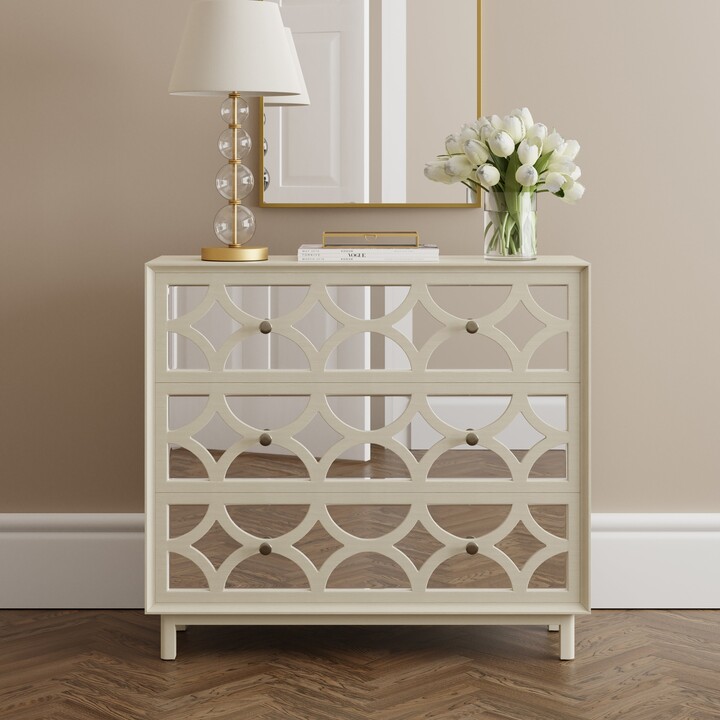 Dunelm Delphi 3 Drawer Chest, Mirrored Delphi Natural - ShopStyle