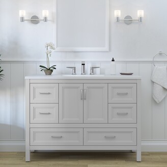 Spring Mill Cabinets 48" Destan Bathroom Vanity With 2-Door Cabinet, 6 ...