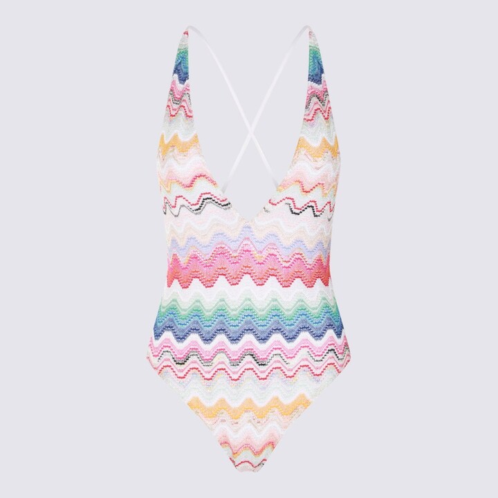 Missoni Wave-Pattern V-Neck High Cut Swimsuit - ShopStyle