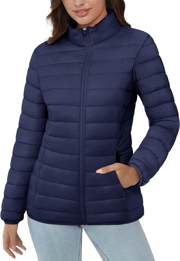 MAGCOMSEN Puffer Jackets for Women Lightweight Padded Winter Quilted ...