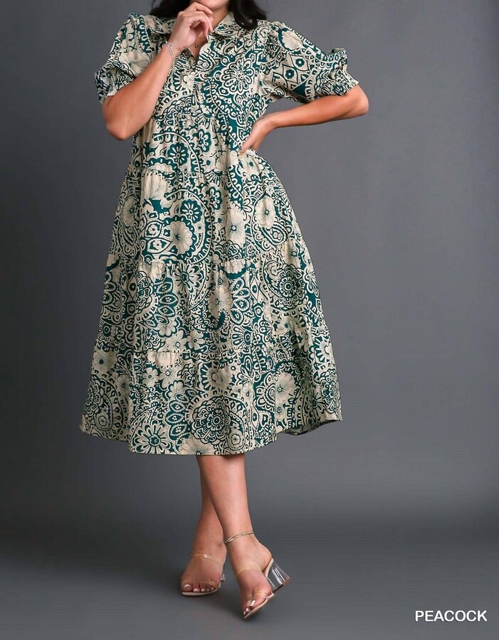 Umgee Stay With Me Maxi Dress In Peacock - ShopStyle