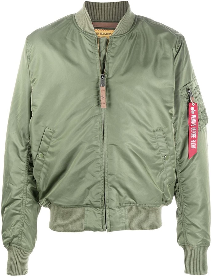 Alpha Industries Logo-Tag Bomber Jacket - ShopStyle Outerwear