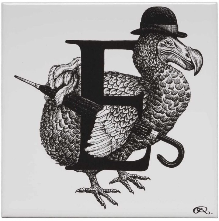 E - Extinct Eccentric Alphabet Tile - ShopStyle Decor