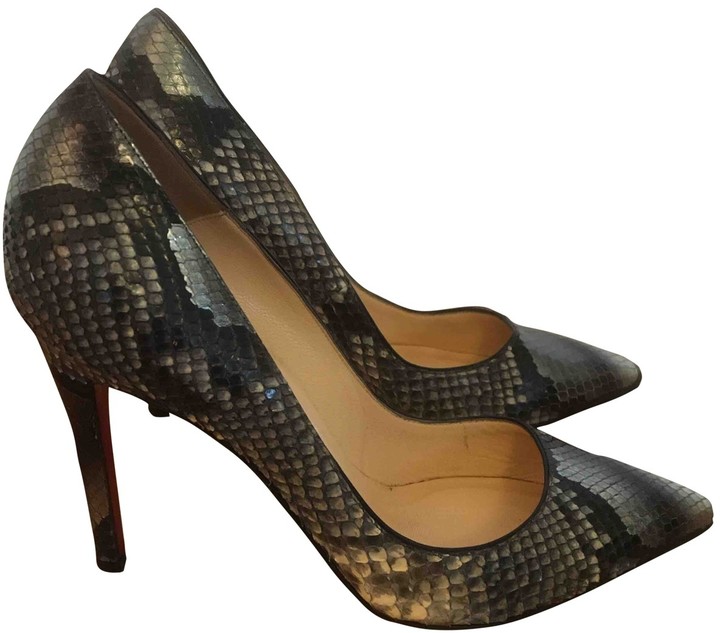Christian Louboutin So Kate Metallic Python Heels - ShopStyle Shoes
