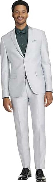 Egara Skinny Fit Shiny Men's Suit Separates Jacket Platinum - ShopStyle ...