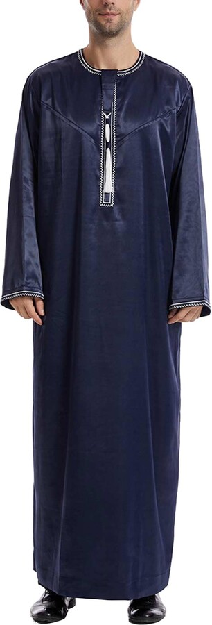 COOFANIN Mens Jubba Thobe White Sackcloth Prayer Robe Faith Robe Men's ...
