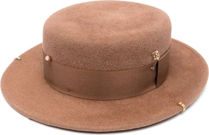Ruslan Baginskiy Flat-Brim Felt Hat - ShopStyle