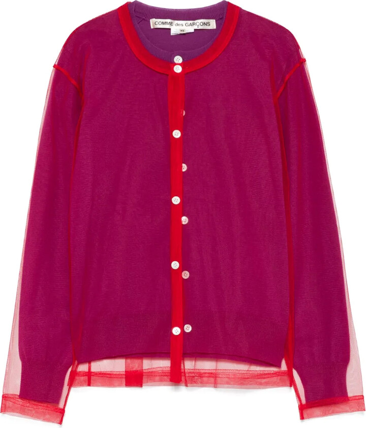 Comme des Garcons Overlay-Mesh Cardigan - ShopStyle