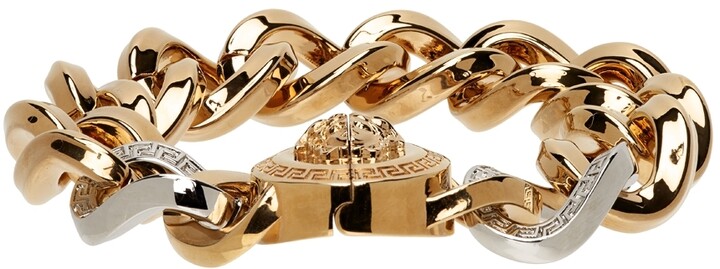 Versace Gold & Silver Medusa Chain Bracelet - ShopStyle