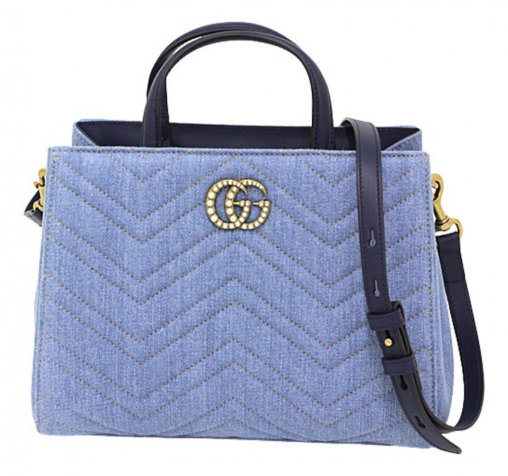 Gucci GG Marmont Circle Blue Denim - Jeans Handbags - ShopStyle Bags
