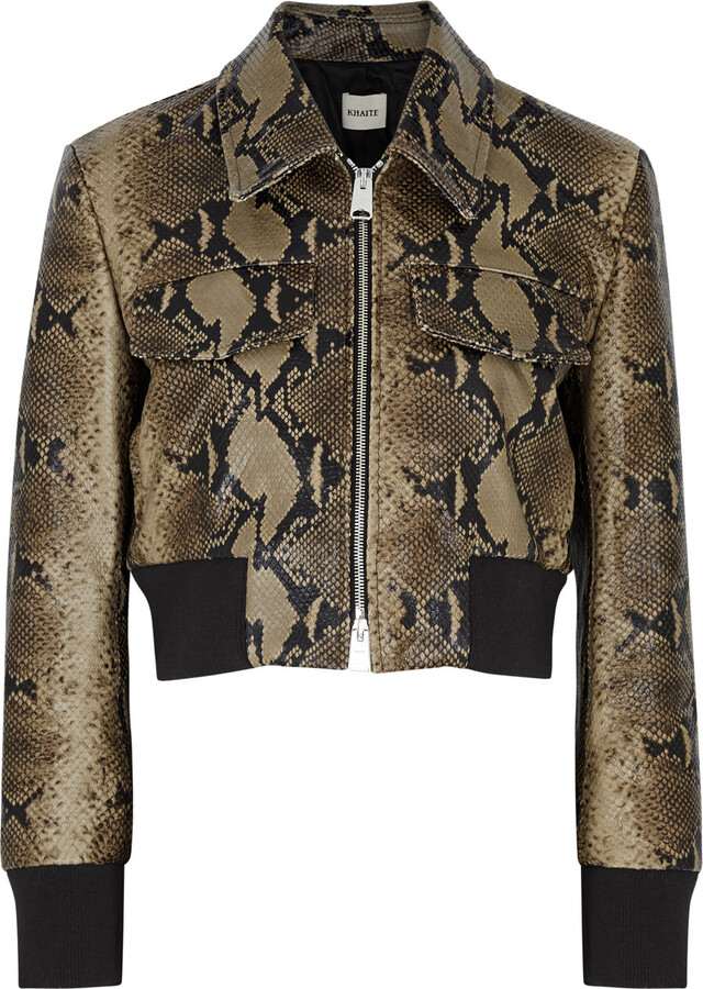 KHAITE Hector Python-effect Leather Jacket - ShopStyle
