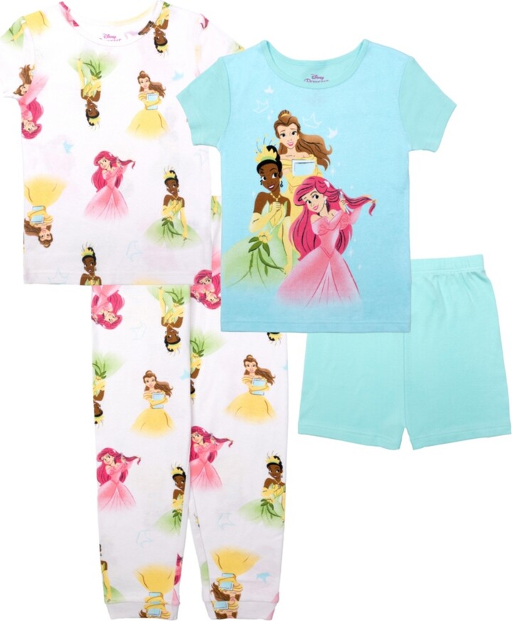 Disney Princess Little Girls Top and Pajama, 4 Piece Set - ShopStyle