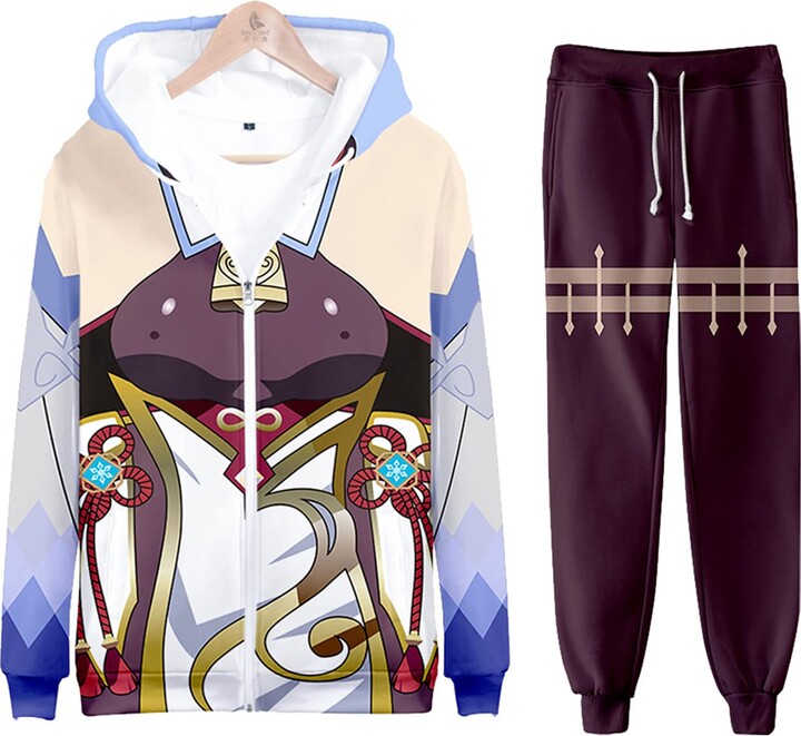 NooobTerrm Unisex 3D Genshin Impact 2 Piece's Full Tracksuit Set Long ...