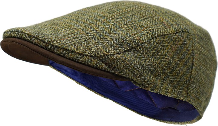 Borges & Scott The Sloan – Irish Tweed and Nubuck Leather Flat Cap ...