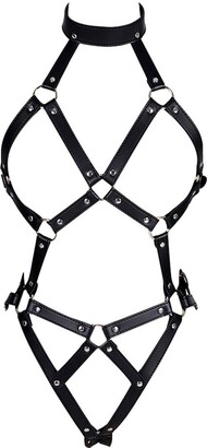 BBOHSS Women's Leather Body Harness Bra Full Body Cage Hollow Carnival ...