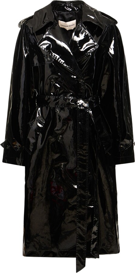 Alexandre Vauthier Faux patent leather trench coat - ShopStyle