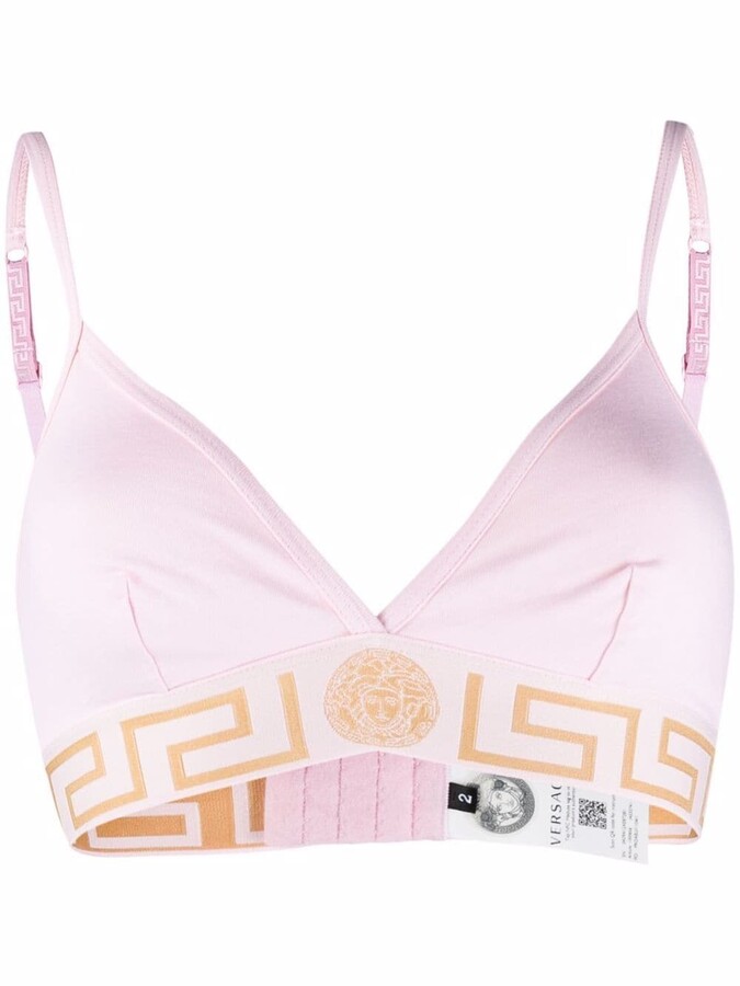 Versace Greca-border triangle bra - ShopStyle