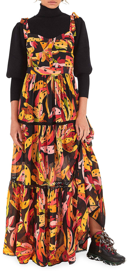 Farm Rio Banana-Print Maxi Dress - ShopStyle