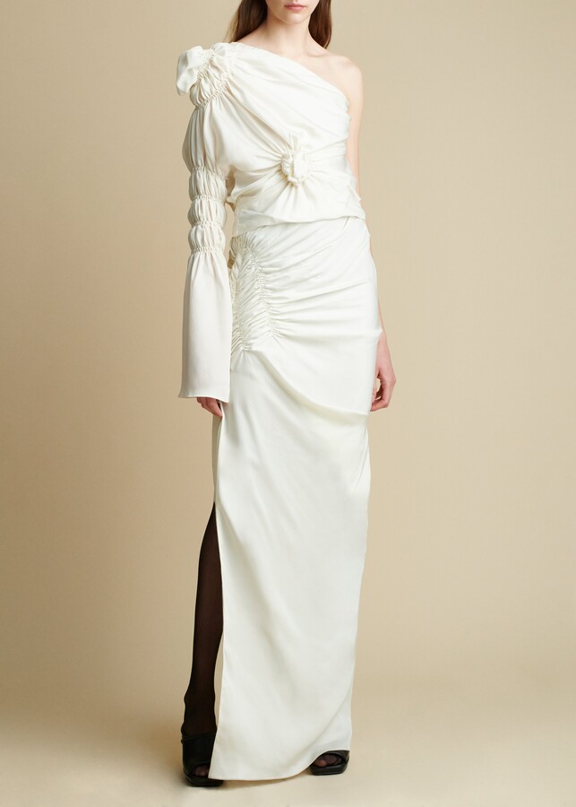 KHAITE The Apollo Dress in Cream - ShopStyle