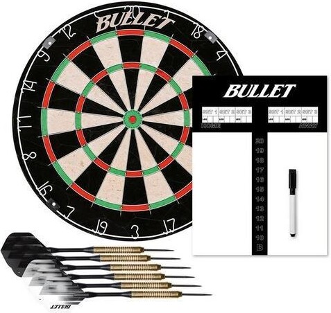 Bullet Professional Dartboard Starter Set - Includes Scoreboard, Marker ...