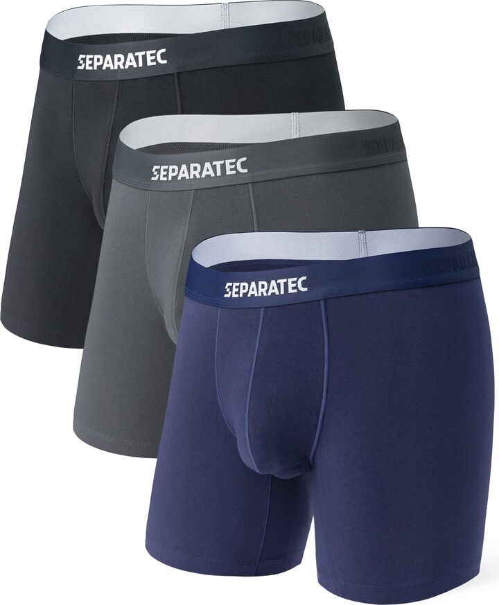 Separatec Men's Boxer Shorts 2.0 Soft Cotton with Separated Pouches ...