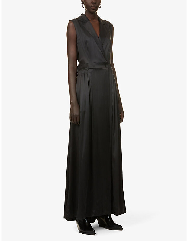 Daniel Pollitt Double-breasted sleeveless silk gown - ShopStyle Evening ...
