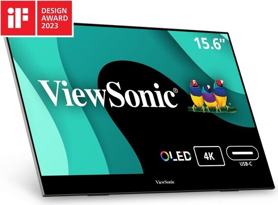 ViewSonic VX1655-4K-OLED 15.6 Inch 4K UHD Portable OLED Monitor with 2 ...